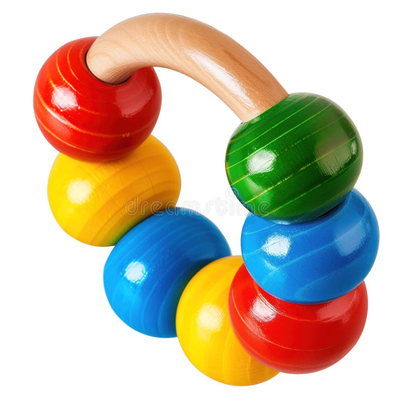Brightly Colored Wooden Bead Toy for Tactile Learning and Play. Stock ...