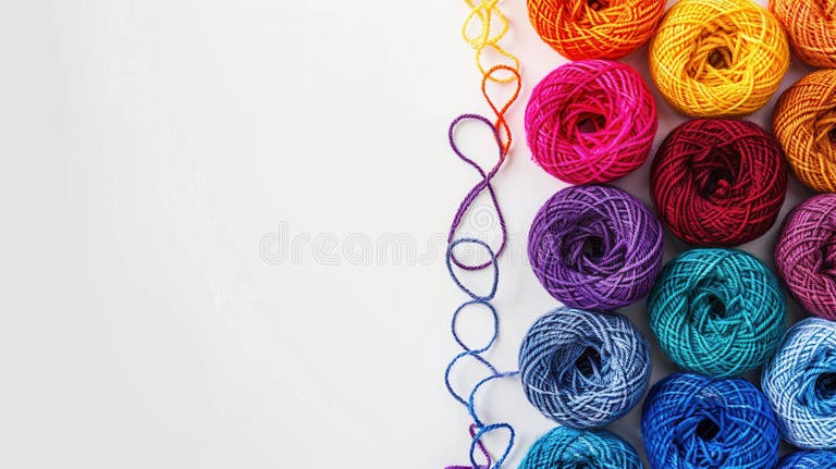Brightly Colored Yarn Rolls Arranged Neatly To Create a Vibrant Craft ...