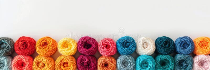Brightly Colored Yarn Rolls are Neatly Arranged in a Grid Pattern on a ...