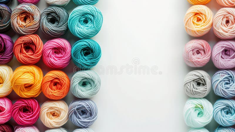 Brightly Colored Yarn Rolls are Organized in a Grid, Providing a ...