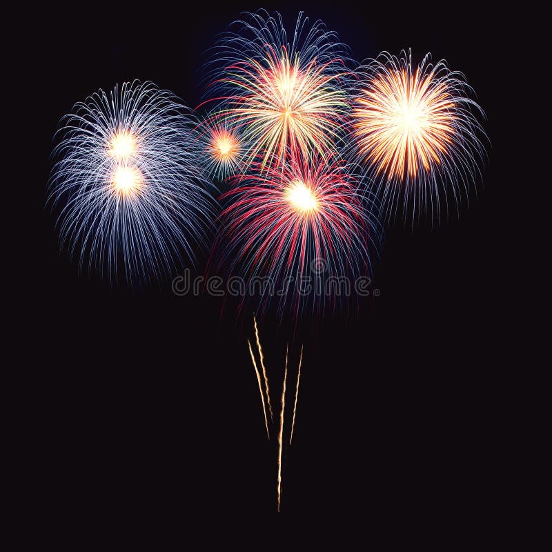 Beautiful Fireworks Display Lights Up the Nighttime Sky Stock Image ...