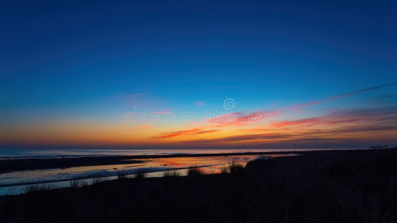 Brightly Colorful Sunrise on the Sea Coast. Early Morning Stock Image ...