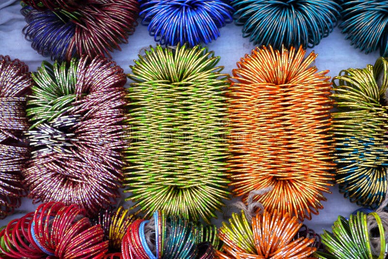 Brightly Coloured Bangles at a Market Stock Photo - Image of brightly ...