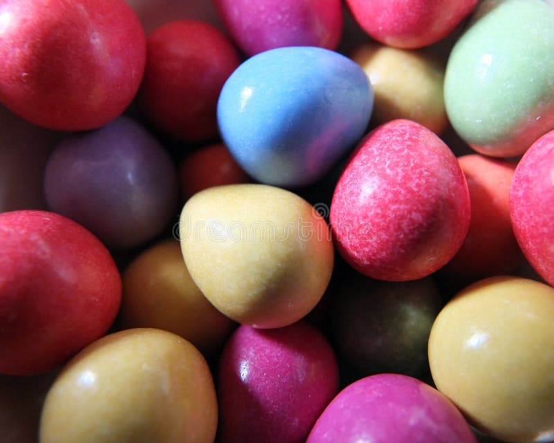 Brightly Coloured Easter Egg Sweets Stock Photo - Image of closeup ...