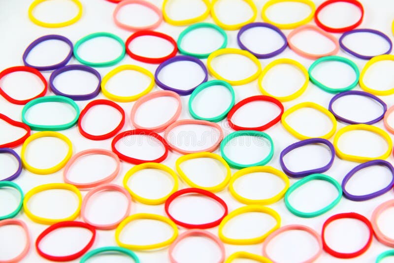 Brightly Coloured Elastic Rubber Bands Stock Photo - Image of ...