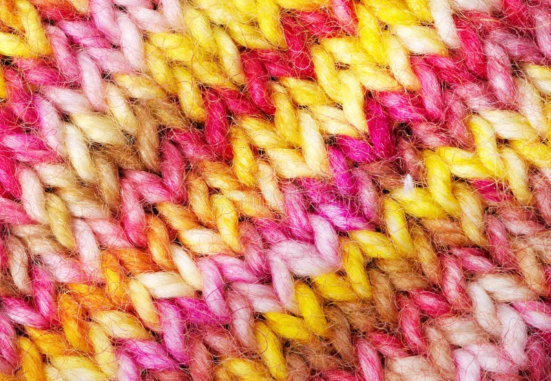 Brightly Coloured Rows of Knitting, Background, Macro. Stock Image ...