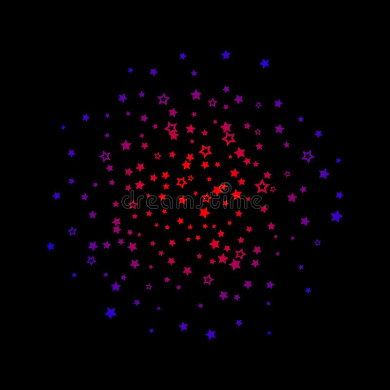 Brightly Coloured Stars Scattered Against a Dark Background. Festive ...