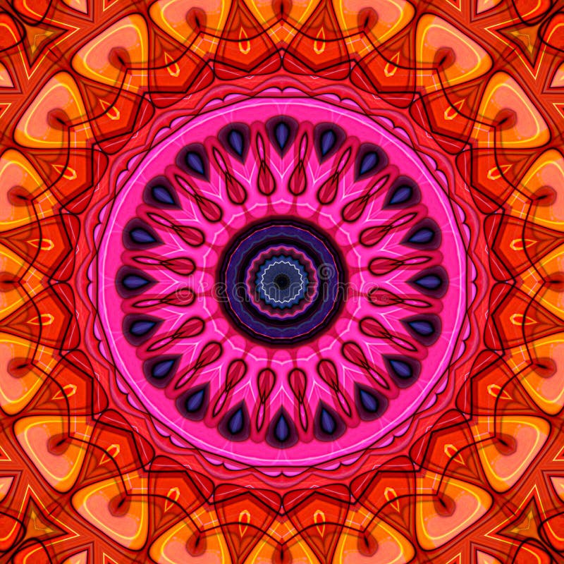 Abstract Pattern in Glowing Colors and Black Stock Illustration ...