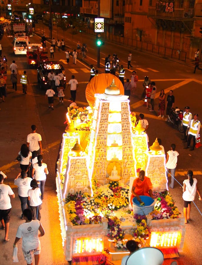 Brightly Decorated Floats Parading at Wesak Editorial Stock Image ...