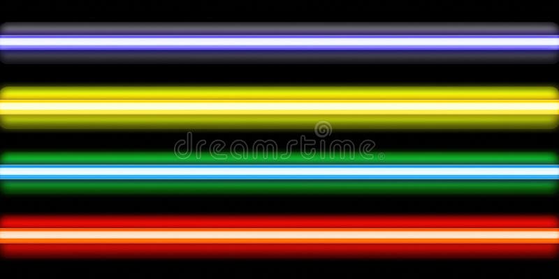 Horizontal Neon Light Bars. Vibrant Visual Elements for UI Design and ...