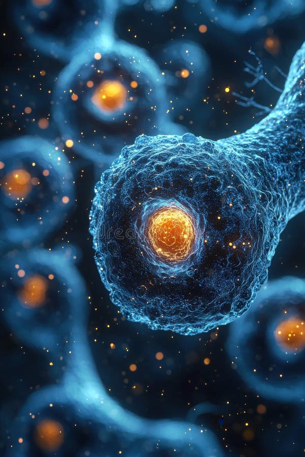 Brightly Illuminated Cells Showcasing Unique Structures and Glowing ...