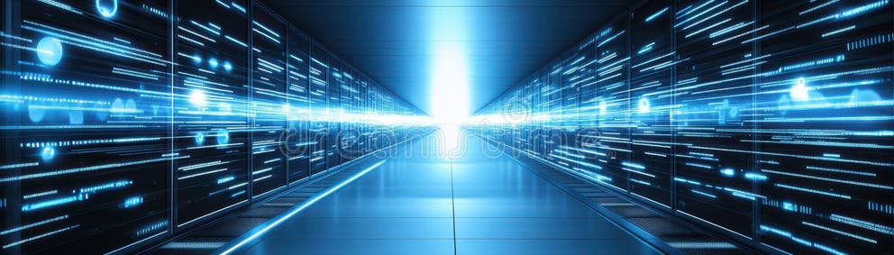 A Brightly Illuminated Corridor Stretches into the Distance between ...