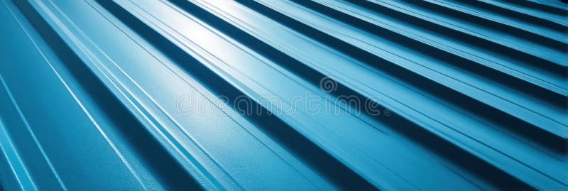 Metal Roofing Sheets Arranged Diagonally with Bright Reflections in a ...