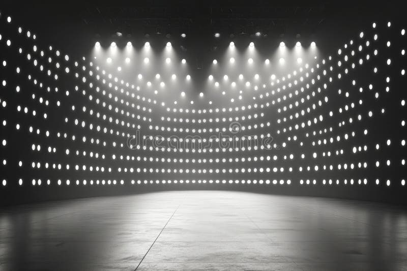 A Dynamic Technology Stage Backdrop Featuring Bright Lights for an ...