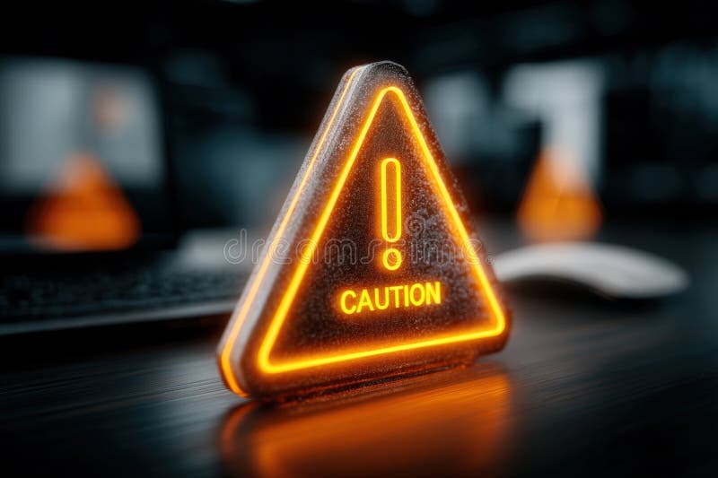 Generative AI Warning Sign with Exclamation Mark and Caution Text on ...