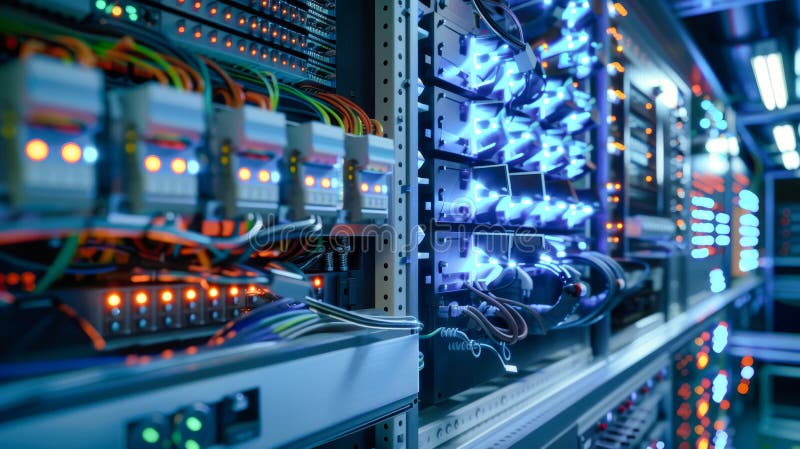 Brightly Lit Control Cabinet Showcases Intricate Wiring and Responsive ...