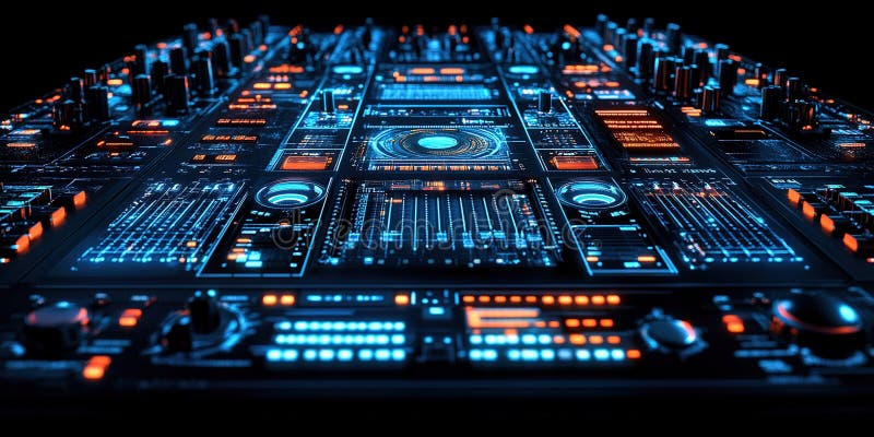 Brightly Lit Digital Control Panel Displaying Advanced Technology ...