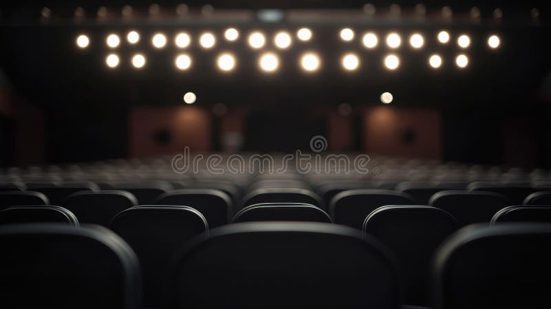 Brightly Lit Empty Auditorium Stage Awaiting Performers and Audience ...