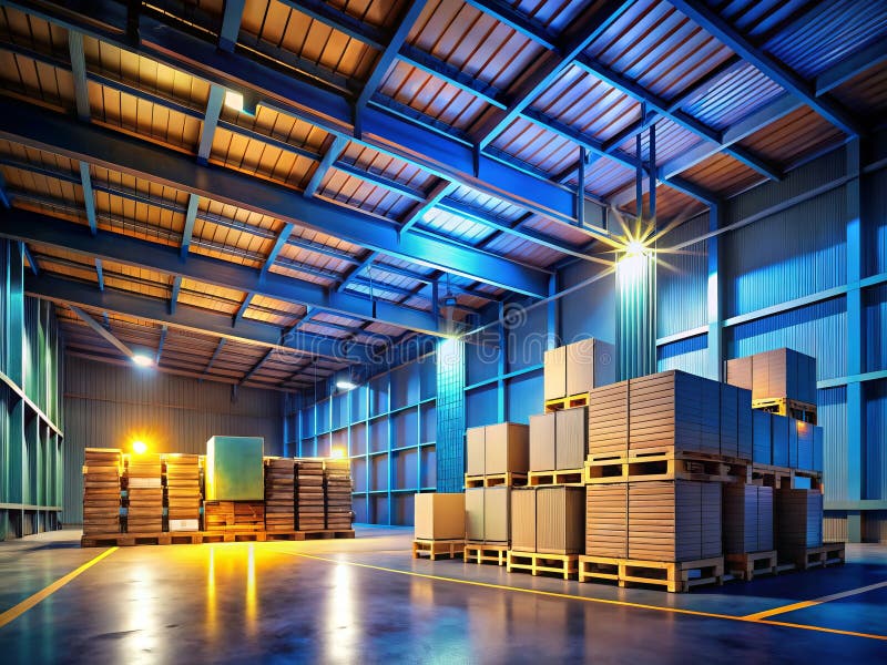 Empty Loading Bay of a Large Warehouse. Modern Logistics Center ...
