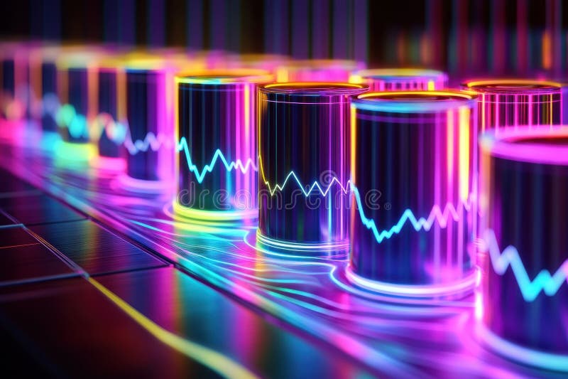 Colorful Music Visualization with Vibrant Waveforms and Neon Elements ...