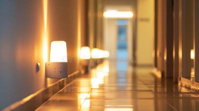 A Brightly Lit Hallway with Motion Sensor Lights for Better Visibility ...