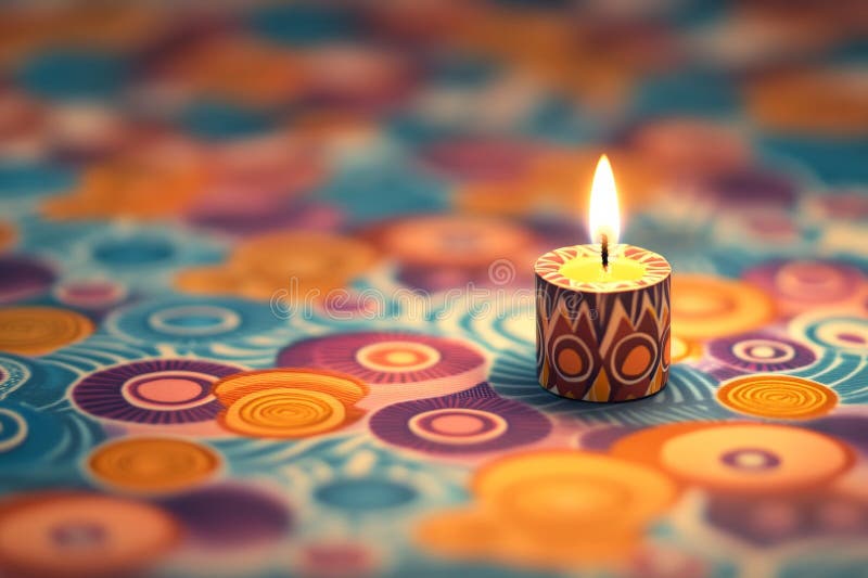 Brightly Lit Kinara with Festive African Patterns Symbolizing Unity ...