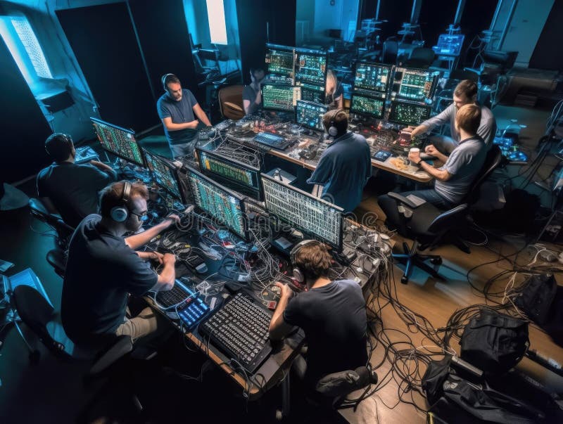 Engineers Working on AIpowered Machine Learning Project Stock ...