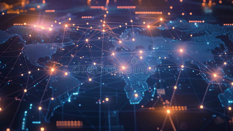 A Brightly Lit Map of the World Showcasing the Continents and Countries ...