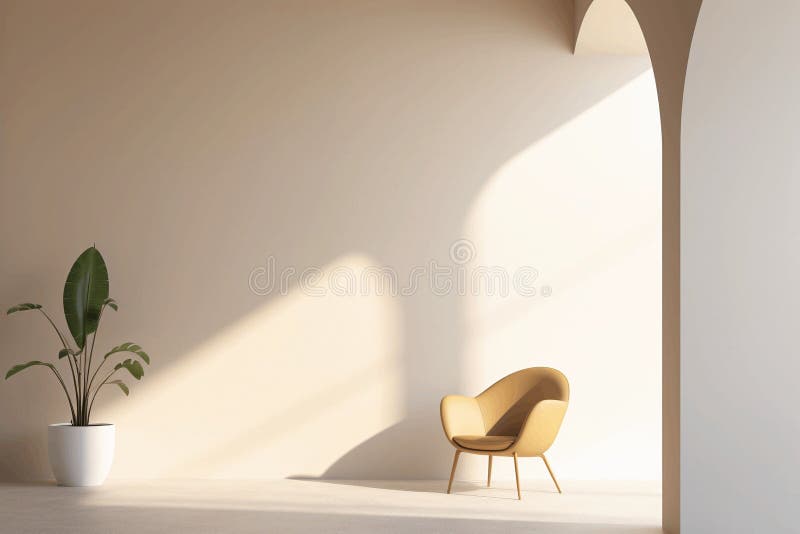 Brightly Lit Modern Living Room, AI-generated. Stock Illustration ...