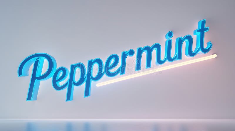 Brightly Lit Peppermint Sign Against a Clean Background Stock Photo ...