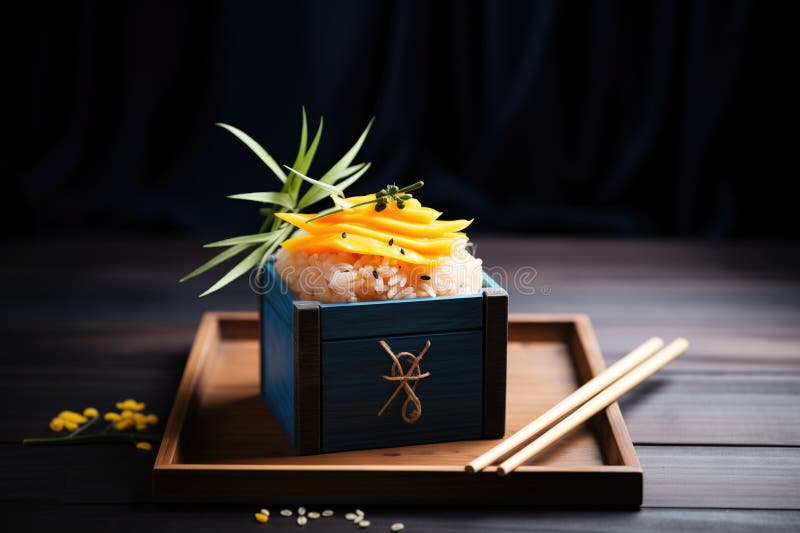 Brightly Lit Photo of Mango Sticky Rice in a Box Stock Photo - Image of ...