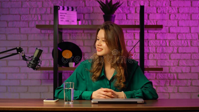 Engaging Conversation in a Vibrant Podcast Studio with a Storytelling ...