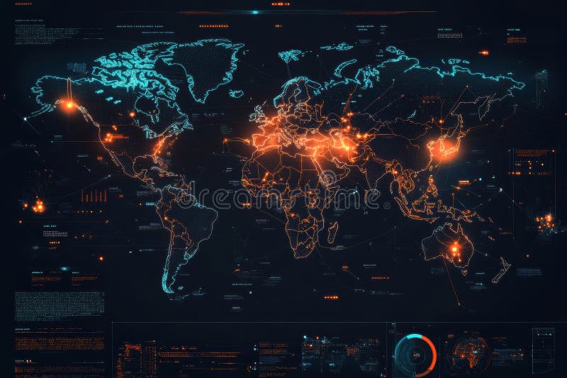 Global Data Visualization Displays Illuminated Regions and Networks on ...