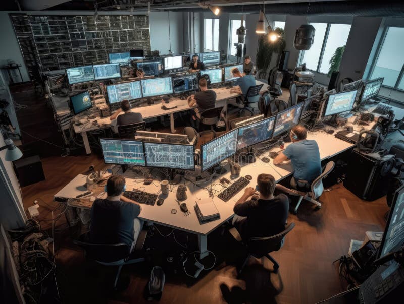 Engineers and Developers Create AI Virtual Assistant Stock Illustration ...