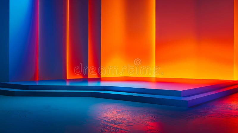 A Brightly Lit Room with a Stage Stock Image - Image of stage, abstract ...