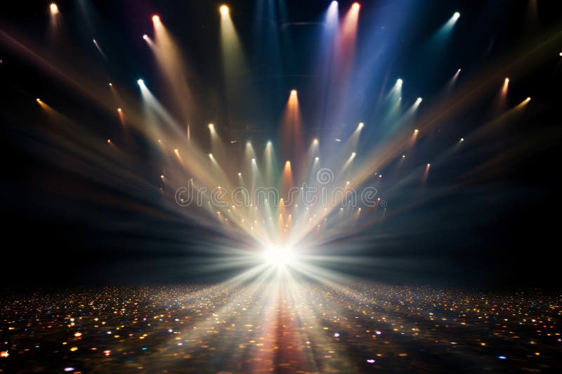 A Brightly Lit Stage with Colorful Lighting Effect, a Concert or ...