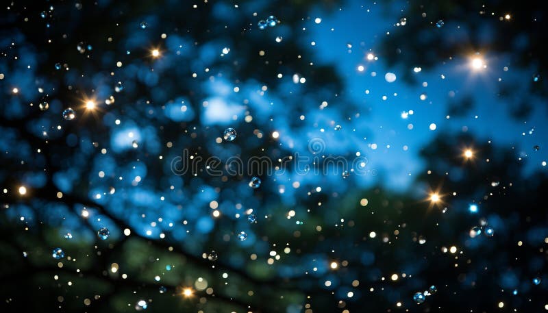 Brightly Lit Star Field Illuminates the Dark Abstract Winter Backdrop ...