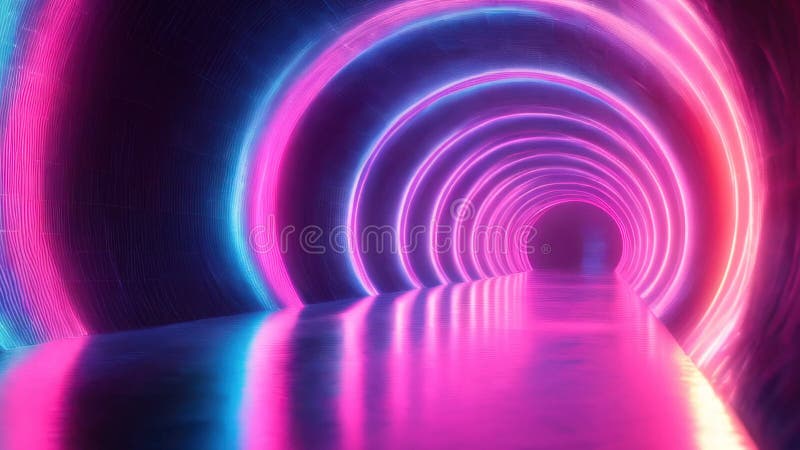 Brightly Lit Tunnel with a Dark Background and a Bright Light Stock ...