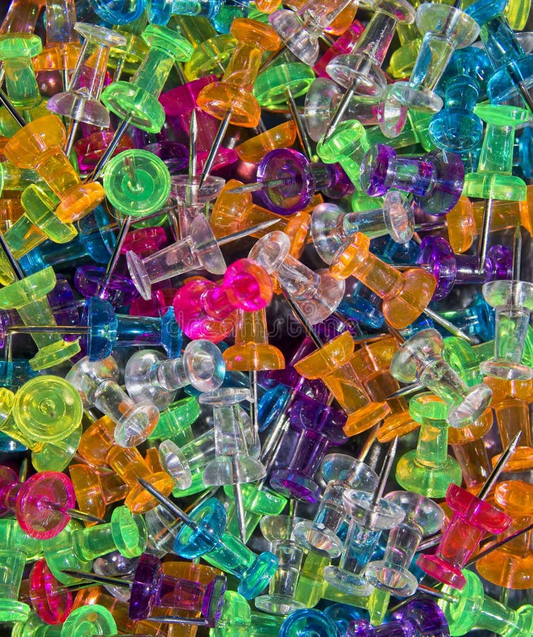 Brightly Multi-coloured Acrylic Pin-up Pins Stock Photo - Image of ...
