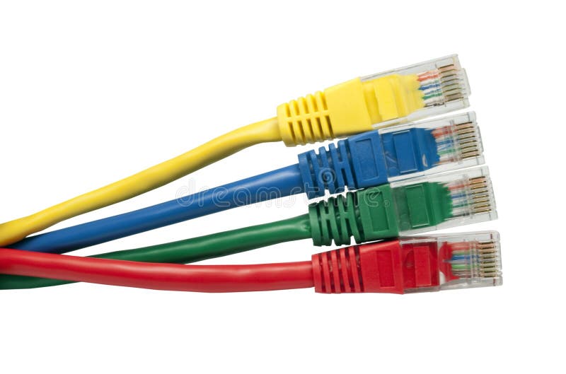 Multi Coloured Ethernet Network Cables Stock Photo - Image of green ...