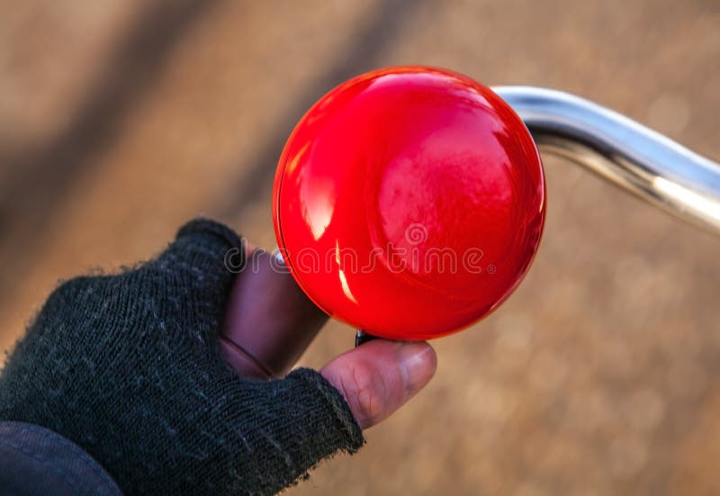 Brightly Red Classical Bicycle Bell Horn Stock Image - Image of retro ...