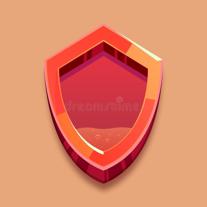 Red Shield with Low Liquid, Antivirus System Loading Stock Vector ...