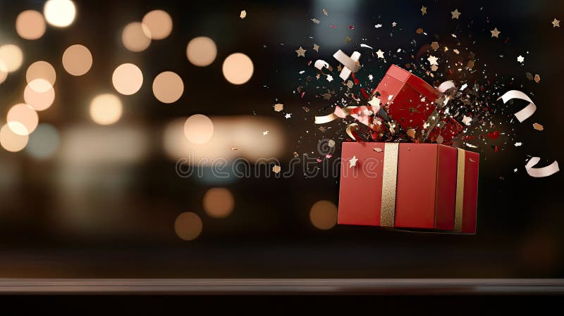 Brightly Wrapped Presents and Shimmering Ribbons Emerge from an Open ...