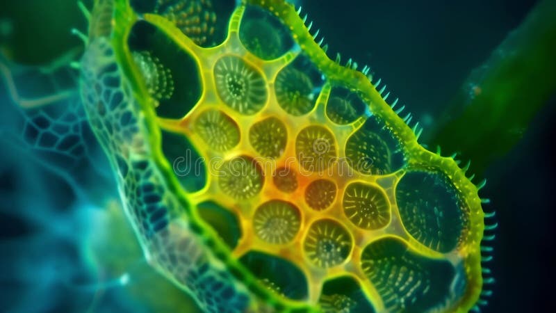 A Brightlycolored Image of a Single Tiny Algae Cell Showcasing Its ...