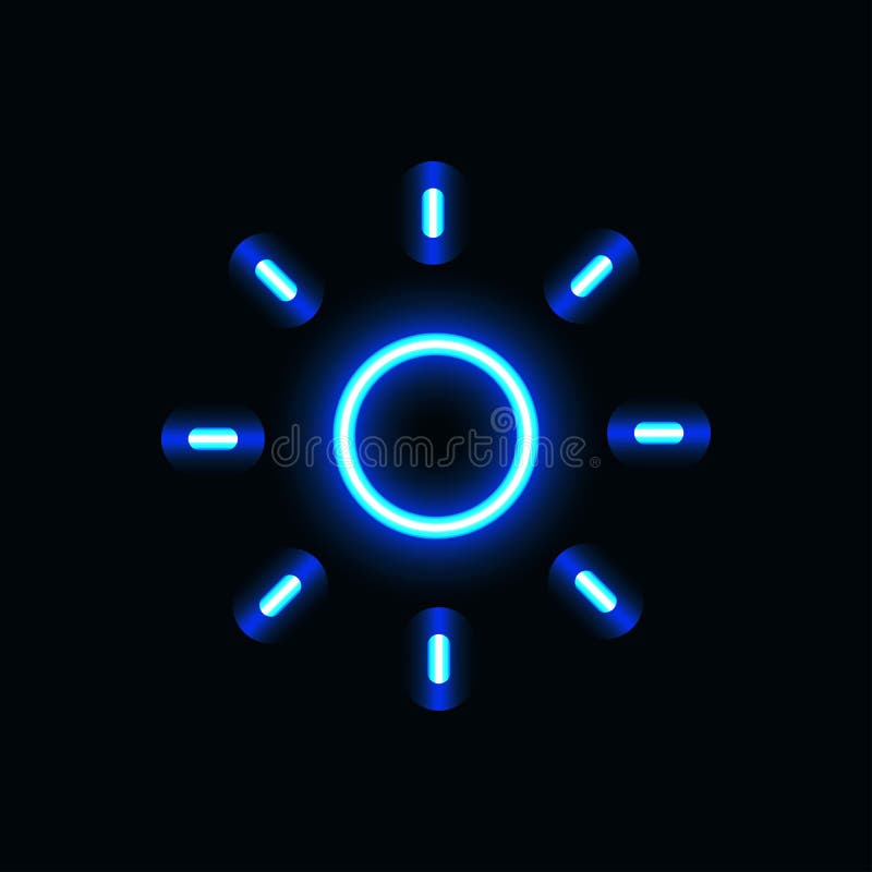 Brightness Button Neon Icon for Website, Mobile Application and ...
