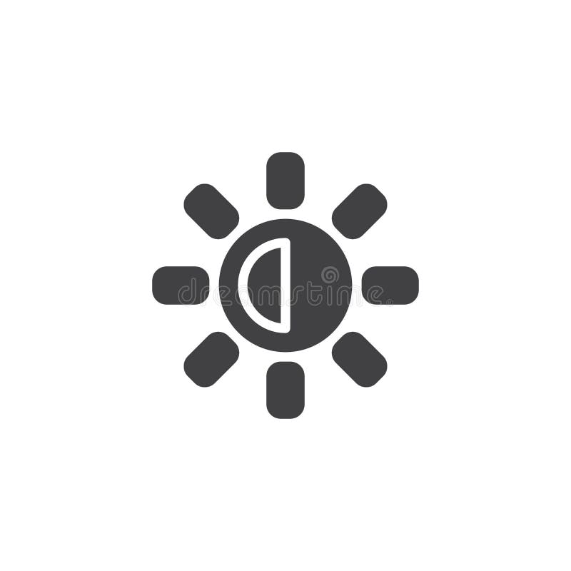 Brightness and Contrast Button Vector Icon Stock Vector - Illustration ...