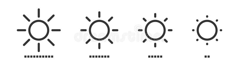 Brightness Contrast Icon Set. Bright Intensity. Brightness Control ...