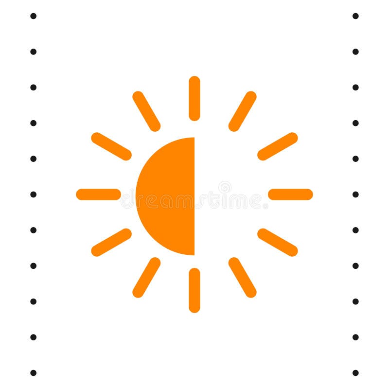 Brightness Contrast Icon Set. Vector Bright Intensity Symbols Stock ...