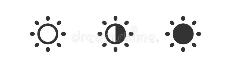 Brightness Control Icon. Contrast Level Button Stock Vector ...