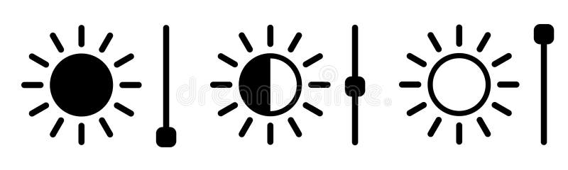 Brightness Control Icon, Brightness Slider Sign Stock Illustration ...